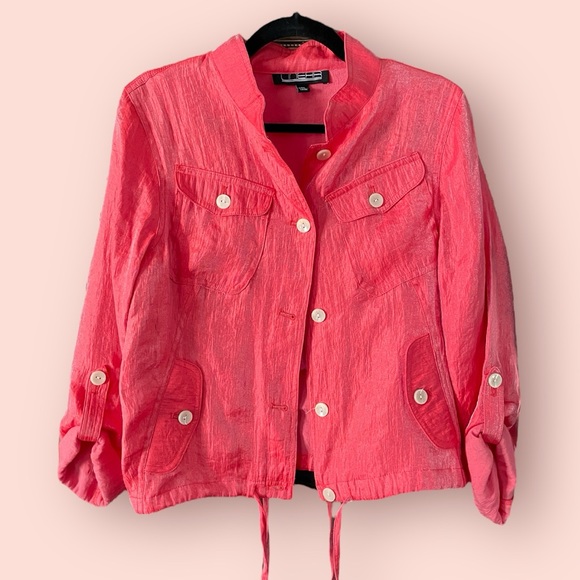 Vintage | Jackets & Coats | Linear Red Orange Lightweight Jacket | Poshmark